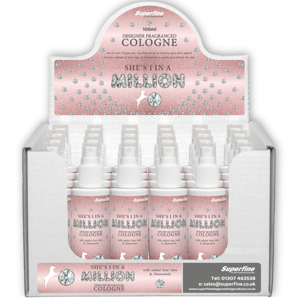SHE'S 1 IN A MILLION DOG, Dog Cologne 24 x 100ml - Superfine Dog ...